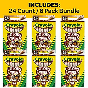 Crayola Bulk Crayon Set, Colors of The World, Multicultural Crayons, School Supplies, 6 Sets of 24 Colors