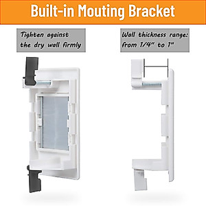 Wi4You Brush Wall Plate Built-in 1 Gang Low Voltage Mounting Bracket Large-Cut Cable Wall Plate Pass Through for Low Voltage Cables of Audio Video HDMI HDTV Home Theater White 2 Pack Cable Hider