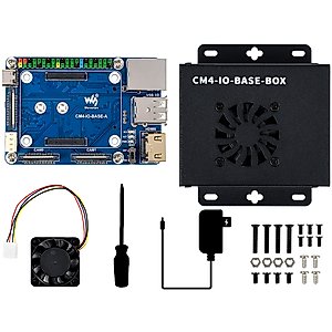 Bicool Mini-Computer for Raspberry Pi Compute Module 4 (NOT Included), Mini IO Board Lite Version (A), with CM4-IO-BASE-A and Metal Case with Cooling Fan,Onboard CSI/DSI/HDMI/USB/RJ45 etc.Connectors