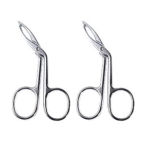 Beaupretty Eyebrow Tweezers, Scissors Shaped Eyebrow Slant Tip Tweezers Clip, Eyebrow Clip Tweezers for Lady Girls Women 2 pcs