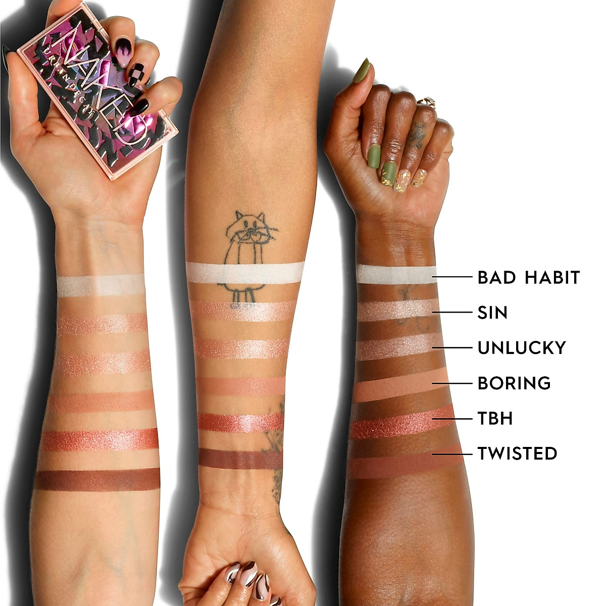 Urban Decay Naked Sin Mini Eyeshadow Palette - 6 Blush-Toned Neutral Shades - Richly Pigmented & Ultra Blendable Mattes and High-Shine Shimmers - Up to 12 Hour Wear - Perfect for Travel