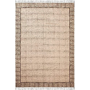 Pure Cotton Rug, Handmade Bohemian Rugs Home Decorative Boho Kilim Hand Woven Rag Rug Entryway Throw Rug for Doormat Bedroom Living Room Laundry Room Balcony 270x360 cm (9x12 Feet)