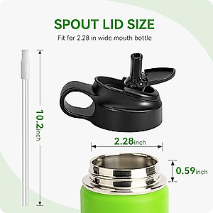 Prurex Straw lid for Hydro Flask 12-64 oz Wide Mouth,Replacement Lid with Straw for Hydroflask/Thermoflas/Iron Flask/Takeya/Simple modern 2.28"Wide Mouth Bottles（1 pack)