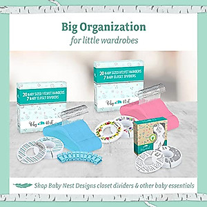 Baby Nest Designs Kids Plastic Velvet Hangers, Children Non-Slip Hangers Dividers for Nursery Closet Organizer - 15 Pack