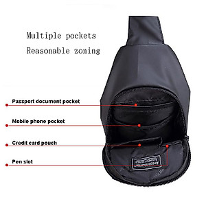 Aisinivo Sling Bags Men and Women Crossbody Sling Backpack Black Crossbody Bags Waterproof Chest Bag Daypack