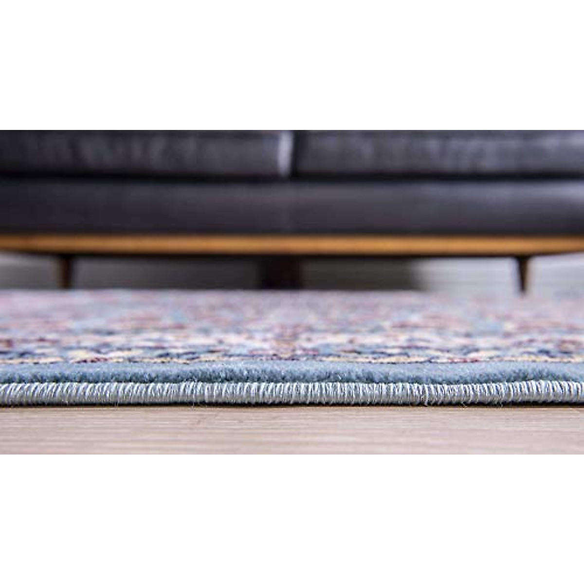 Unique Loom Narenj Collection Classic Traditional Textured Medallion Pattern Design Area Rug, 10' Round, Blue/Burgundy