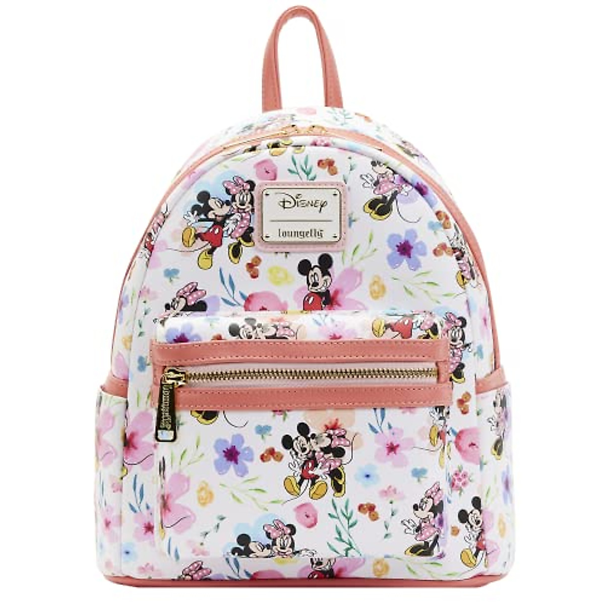 Loungefly Disney Mickey Minnie Mouse Mini Backpack Handbag AOP Floral