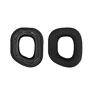 Geekria Comfort Mesh Fabric Replacement Ear Pads for Corsair HS80 RGB Wireless Headphones Ear Cushions, Headset Earpads, Ear Cups Cover Repair Parts (Black)