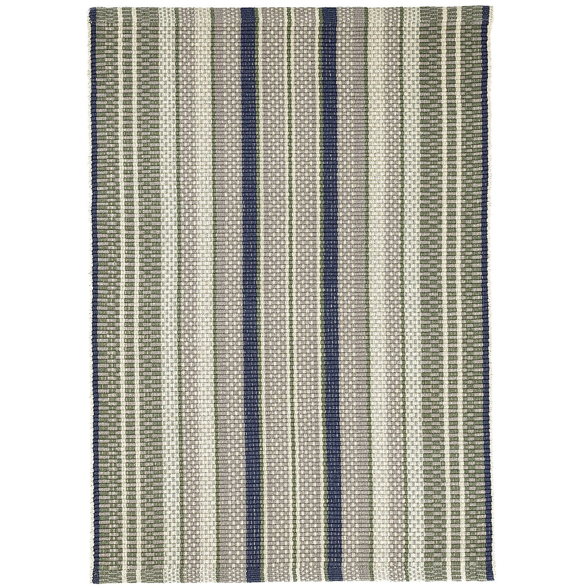 Dash and Albert Swedish Stripe Cotton Area Rug - 2' x 3' Blue - Striped Handwoven Accent Rug - Durable, Lightweight, High Traffic Areas - Hallways, Bedrooms, Stairs
