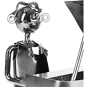 BRUBAKER Wine Bottle Holder 'Piano' - Table Top Metal Sculpture - with Greeting Card
