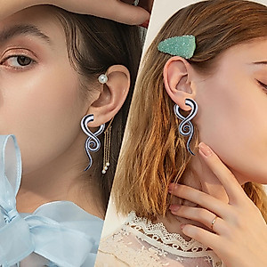 Qmcandy 2 Pieces Glass Spiral Tapers Glitter Twist Stretchers Ear Gauges 00g Black Lines