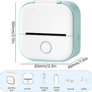 Peocryy Thermarote Mini Printer, Mini Pocket Printer, Bluetooth Mini Mobile Thermal Printer, Portable Bluetooth Inkless Printer Machine, Inkless Sticker Printer for Study, DIY Scrapbook