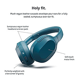 Status Core ANC Active Noise Cancelling Headphones - Oasis - Over Ear Head Phones w/Built-in Microphones - Wireless & Bluetooth + Detachable 3.5mm Wired - USB-C Charging Cable - 30 Hour Battery