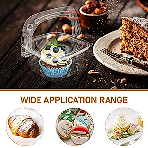 SOLUSTRE 10pcs Mini Cake Box Plastic Fruit Bowls Disposable Dessert Holder Reusable Salad Sushi Container Cupcake Packaging Treat Boxes Vegetable Saving Bowls Transparent