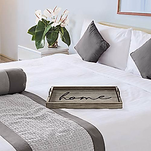 Elegant Designs HG2000-RGH Decorative Wood Serving Tray w/ Handles, 15.50" x 12", Home