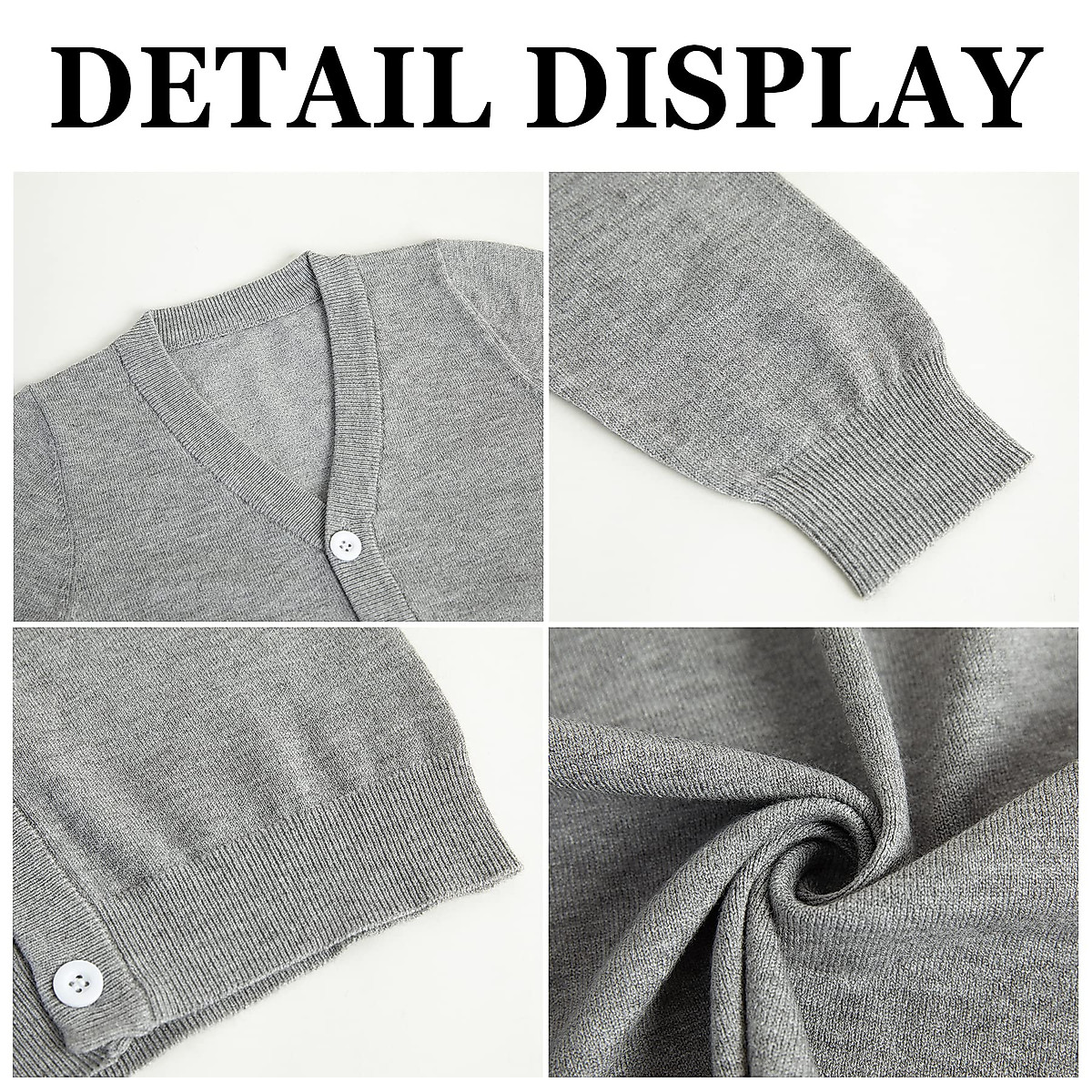 Baby Boys Girls V-Neck Cardigan Kids Button Up Long Sleeve Knitted Sweater Jacket for Infant Toddler