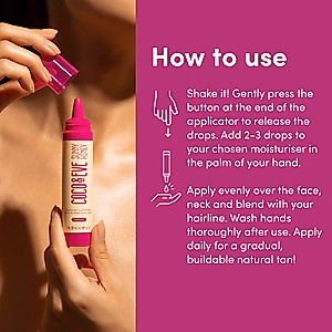 Coco & Eve Sunny Honey Bronzing Face Drops (Medium Glow) for Natural Self Tanning . Hydrating Hyaluronic Acid. Gradual Face Tanning Serum. Indoor Sunless Moisturizing Self Tanner (1 fl oz)