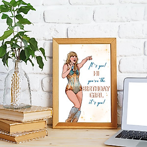 Inbufruy Funny Birthday Card for Her, Happy Birthday Card Gifts for Sister Niece Daughter Best Friend, It's You Hi You're The Birthday Girl It's You