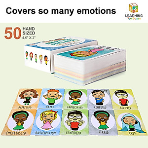 Emotion Cards for Kids (100 Cards) Feelings Emotions Cards for Autism, ABA Therapy, Social Emotional Learning and Development – Ideal for Toddlers, Preschool, Elementary Boys and Girls, Therapy Tools