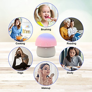 2 Pack Mushroom Kitchen Timer, Anglecai Mechanical Mushroom Timer for Kitchen Cute Cartoon 60 Minutes Wind Up Timer for Cooking, Manual Dial Rotating Countdown Egg Timer for Studying, Reading