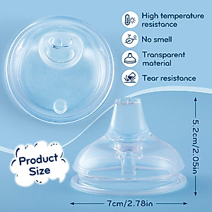 Nuanchu 4 Pieces Baby Bottle Nipples Baby Spout Nipples Variable Flow Baby Nipples Silicone Spout Nipples Compatible with Comotomo Baby Bottle, Fits for Babies Over 6 Months Old, Duckbill Cross