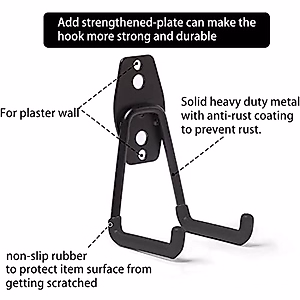 NETWAL Garage Hooks 10 Pack Storage Organization, Heavy Duty Wall Mount Steel Hook for Organizer Power Tools, Ladders,Bicycles,Garden Black