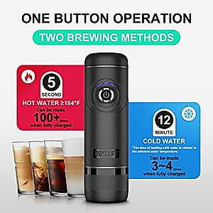 ESPSCOFE Portable Espresso Maker 12V Camping Coffee Makers with Carrying Case Electric Espresso Coffee Maker Compatible with NS Capsules For Travel,RV,Camping Outdoor Coffee Maker Cappuccino Maker