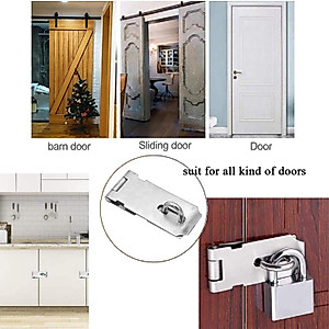 2 Pack Padlock Hasp Door Locks Hasp Latch,5 inch Heavy Duty 304 Stainless Steel Security Hasps for Padlock, 2 mm Extra Thick Door Gate Bolt Lock with 18 Mounting Screws