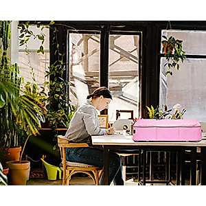 Ginsco Dust Cover Compatible with Cricut Explore Air 2, Cricut Maker 3, Cricut Explore 3, Cover with 3 Front Pockets for Accessories Supplies Tools Pens Pink