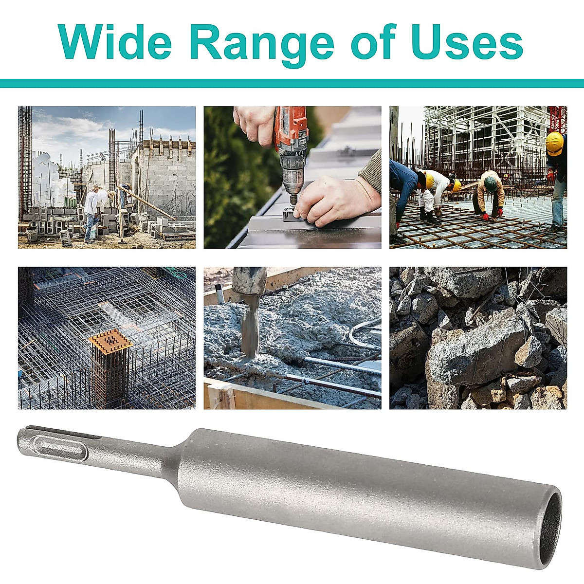 AQQHSAIN SDS Plus Ground Rod Driver Bit for 5/8 Inch and 3/4 Inch Ground Rods Work with Rotary Hammer Drills Great for All SDS Plus Hammer Drills