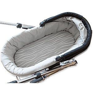 Bassinet Sheet Set 2 Pack 100% Jersey Cotton Grey and White Abstract Stripes and Dots by Ely's & Co.