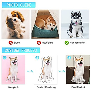 OARSE Custom Pet Pillows Personalized with Photo Pillow Shaped Looks Like Your Dog Cat Picture Customized Pets Gifts for Owners - Single Sided Print 12 Inch