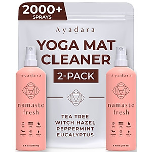 Ayadara Yoga Mat Cleaner Spray, Cleaning Spray for Yoga Accessories, All Purpose Mat Spray for Gym Equipment, Workout Mat Spray With Tea Tree Oil, Yoga Mat Spray Cleaner, 1000 Sprays per Bottle 2-Pack