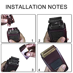 Professional 5 Star Series Finale Shaver Replacement Foil and Cutter Bar Assembly Compatible with wahl Shaver Foil 7031-100, 7043-100 Super Close Shaving Replacement Heads (red)