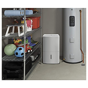 GE 35 Pint Portable Room Dehumidifier with Humidistat & 3 Fan Speeds for Bathroom, Bedroom, Basement, and Home Very Damp Spaces, White (Renewed)