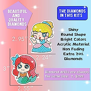 5D Diamond Painting Kits for Kids- Gem Paint by Numbers Diamonds Arts and Crafts for Boys and Girls Ages 6 7 8 Birthday Gifts for Girl 6-8 8-12 Year Old Art Craft Kits Stickers Dots Gift（princess）