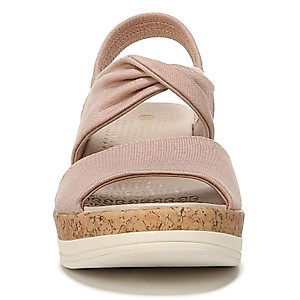 BZees Womens Remix Slingback Wedge Sandal, Brown Linen, 8.5 US