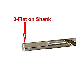 MAXTOOL 7/16" 2pcs Identical Jobber Length Drills HSS M2 Twist Drill Bits Fully Ground Bright 3-Flat Straight Shank Drills; JBF02W13R28P2