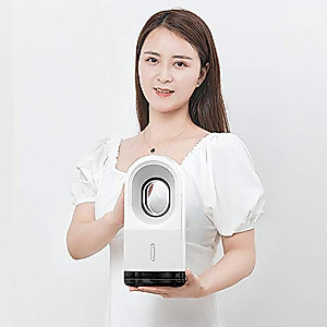 Qinmay Bladeless air-conditioning fan, portable USB charging, desktop three-in-one night light summer fan humidifier cooler, suitable for home bedroom office outdoor (white)