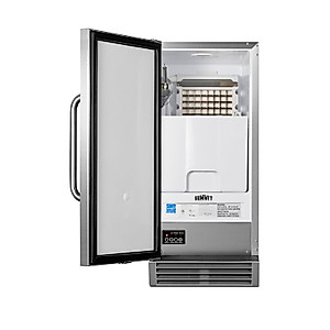 Summit Appliance BIM47OS Built-in Icemaker, Weatherproof Design for Outdoor Use, 14.5" Wide, 50 lb Production Capacity, Built-in Pump, Air Cooled, 115v