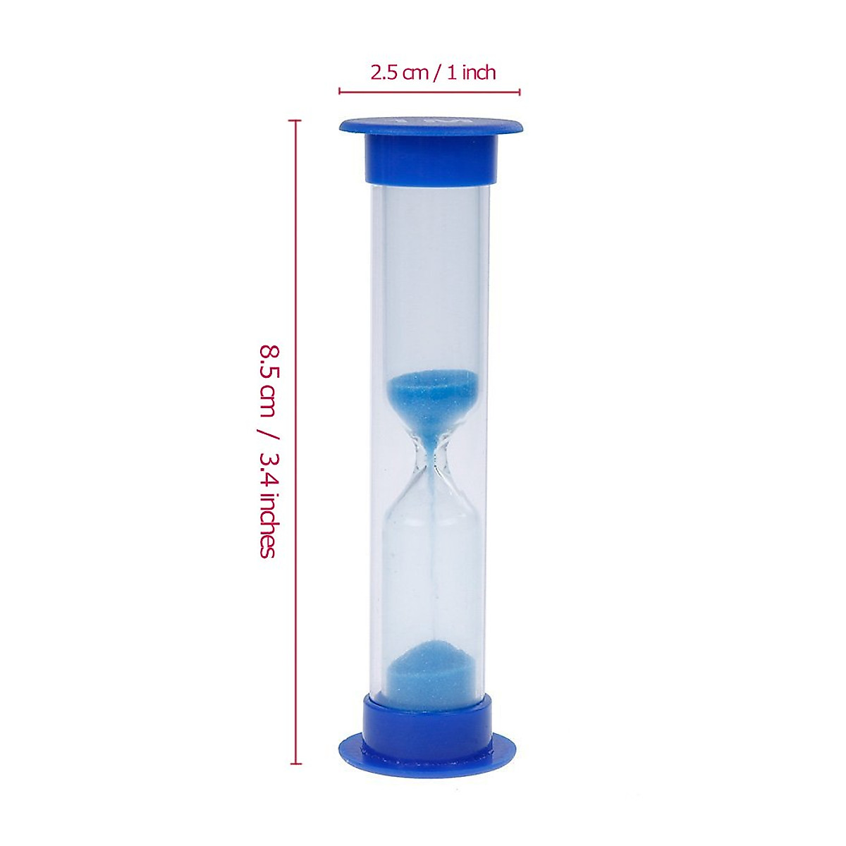 Multicolor Sandglass Timers - Small Colorful Sandglass Sand Clock Colored Timer Suit 30sec / 1min / 2mins / 3mins / 5mins / 10mins (6pcs) Mini Toy Hourglass Set for Kids at Home and School