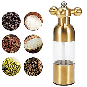 Pepper Grinder, Salt Grinder, Stainless Steel Wear-Resistant Labor-Saving for Pepper All Kinds Of Spices Salt(Golden)