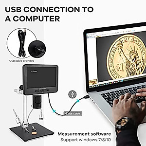 Andonstar AD246S-M HDMI Digital Microscope 2000x for Adults, 3 Lens 2160P UHD Video Record, 7 Inch LCD Soldering Microscope, Coin Microscope, Biological Microscope Kit, Windows Compatible
