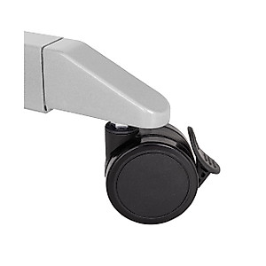 Seville Classics Airlift Height Adjustable Pneumatic Laptop Sit Stand Desk Mobile Rolling Cart Computer Workstation for Home Office, Classroom, 28" XL Desktop (New Model), White