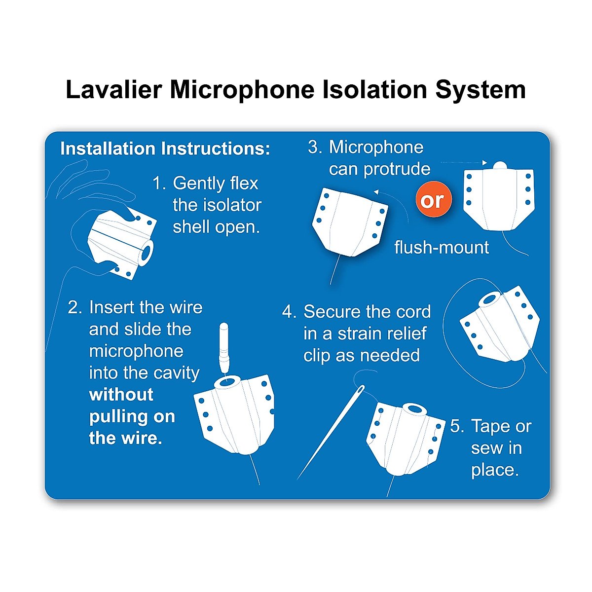 Isolate IT Lavalier Microphone Isolation Shield System with Sorbothane (Compatible with Rode SmartLav+, Black/Orange)