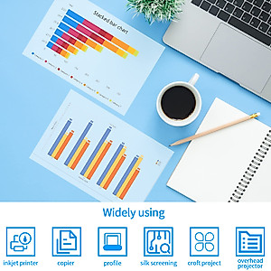 30 Sheets Transparency Film Paper, 8.5x11 Inches Transparent Film for Ink Jet Printer, 100% Transparencies Printing Transparent Film Sheets for Overhead Projector, Silk Screen Printing