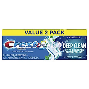 Crest Complete Plus Deep Clean 5.4 oz, Value 2 Pack - 2 Count (4 Total Tubes)