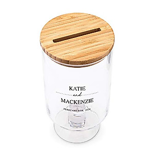 WEDDINGSTAR Personalized Glass Wedding Wishes Guest Book Jar - Classic Couple