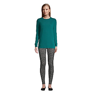 Lands' End Womens Long Sleeve Sweatshirt Tunic Jade Emerald Regular Medium