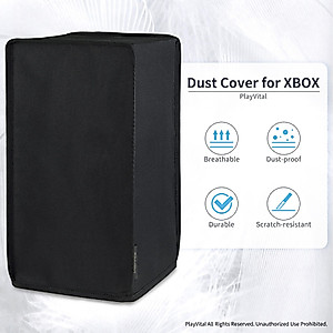 PlayVital Black Nylon Dust Cover for Xbox Series X Console, Soft Neat Lining Dust Guard, Anti Scratch Waterproof Cover Sleeve for Xbox Series X Console